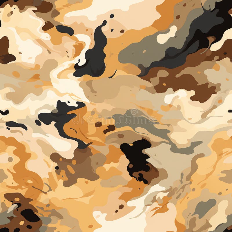 Seamless Pattern Desert Camouflage, AI Generated Stock Illustration ...