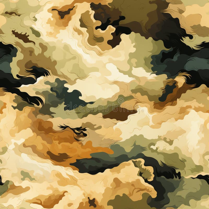 Seamless Pattern Desert Camouflage, AI Generated Stock Illustration ...