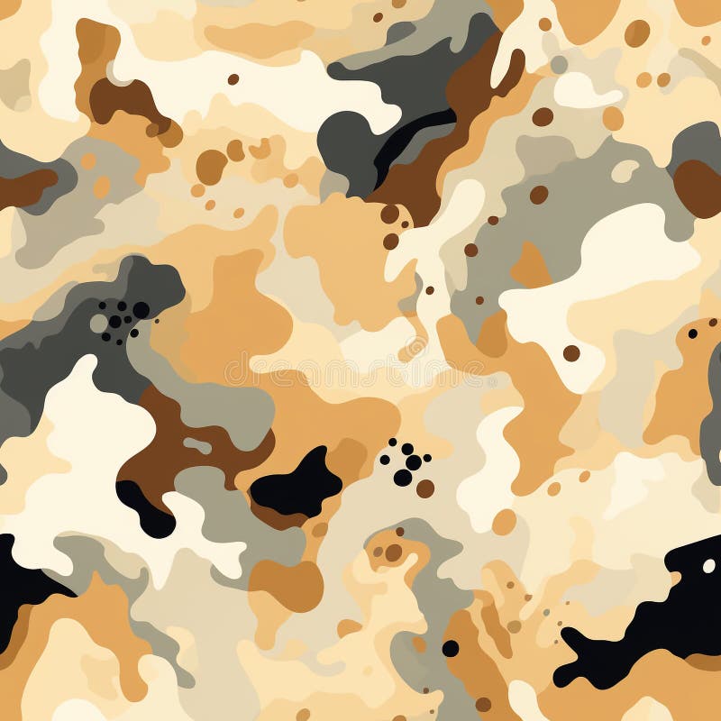 Seamless Pattern Desert Camouflage, AI Generated Stock Illustration ...