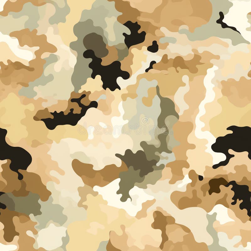 Seamless Pattern Desert Camouflage, AI Generated Stock Illustration ...