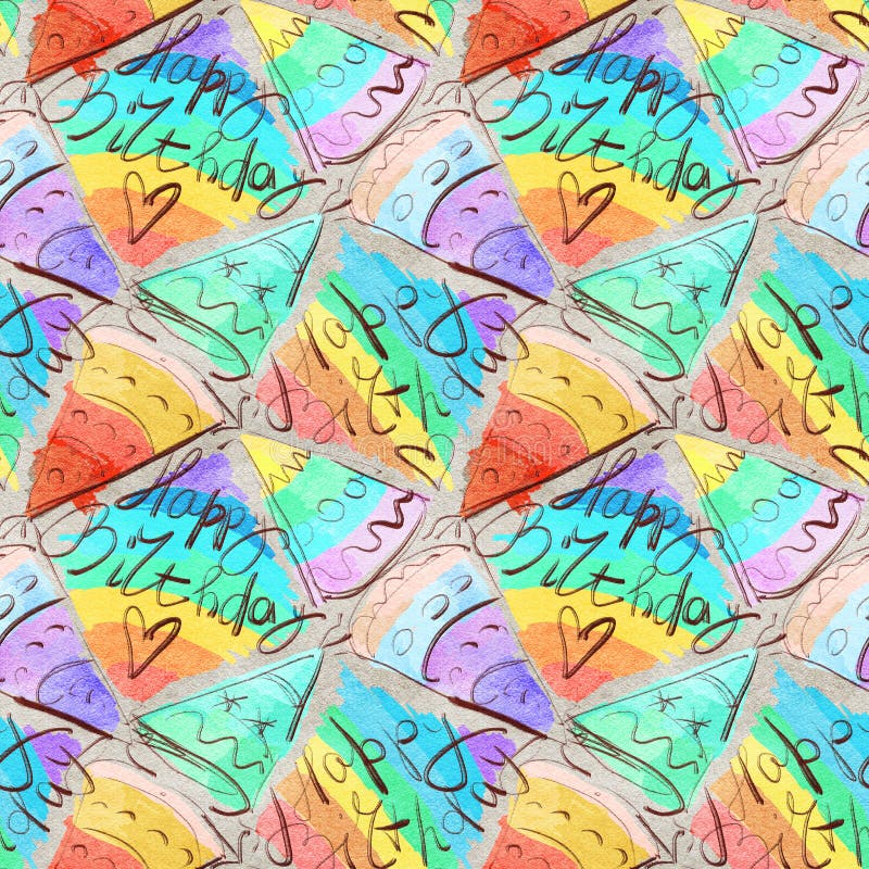 Seamless Pattern Pattern Design for Birthday Party Stock Illustration ...