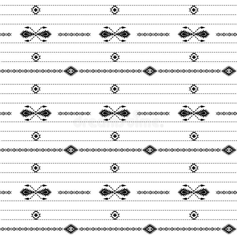 Seamless Pattern of Aztec Motif Black and White in Color Stock ...