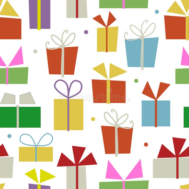Seamless Pattern Design with Gift Boxes Stock Vector - Illustration of ...