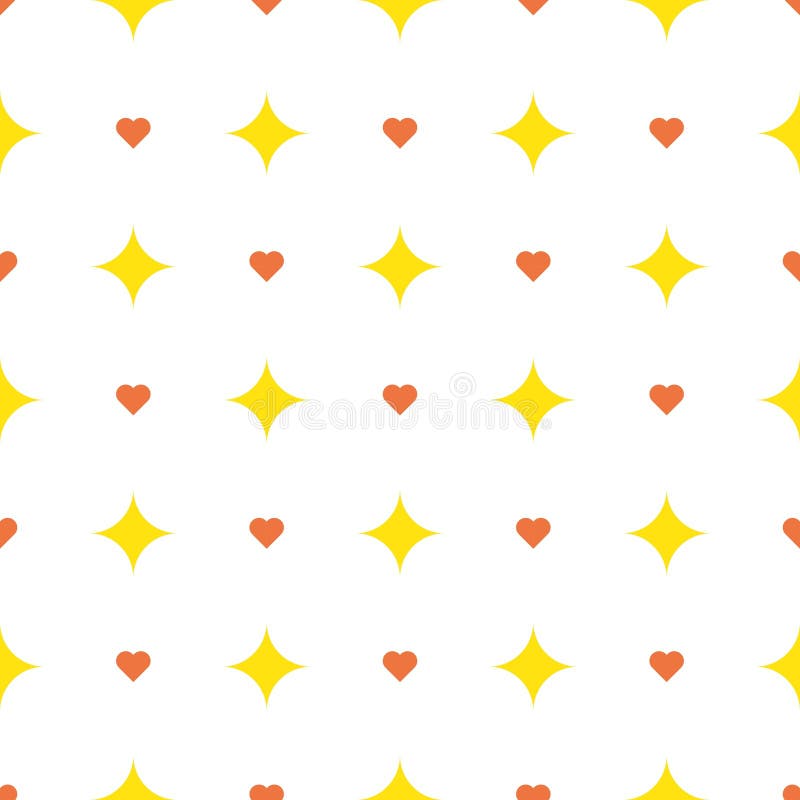 Seamless Pattern Design with Sparkling Star and Hearth Element in ...