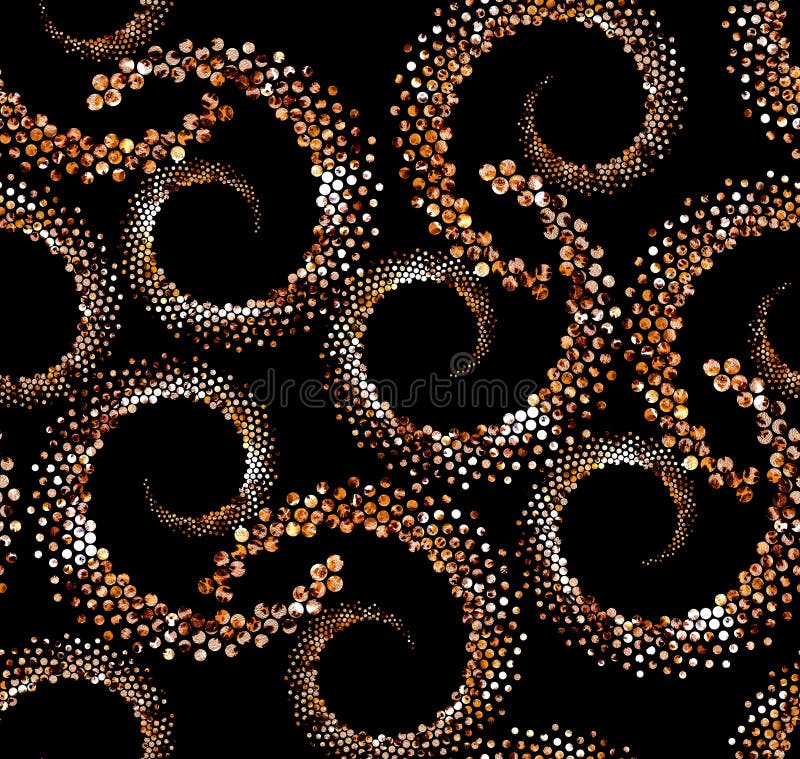 Seamless Pattern with Design Spiral Dots in Leopard Texture for Textile ...