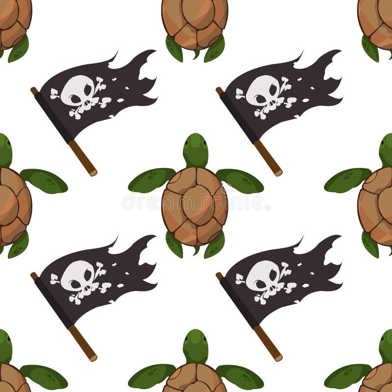 Seamless Pattern for Design Surface Black Jolly Roger Pirate Flag Stock ...
