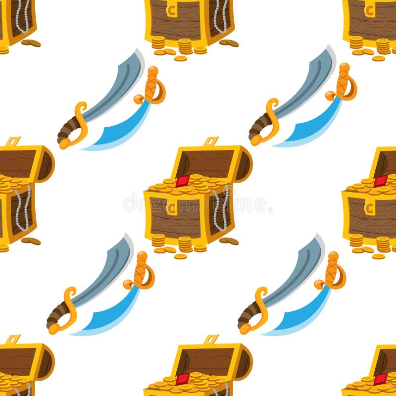 Seamless Pattern for Design Surface Pirate Sword Stock Illustration ...