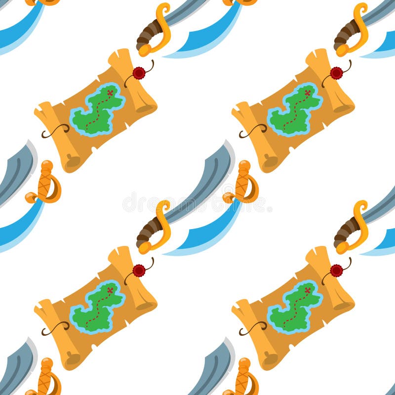 Seamless Pattern for Design Surface Pirate Sword Stock Illustration ...