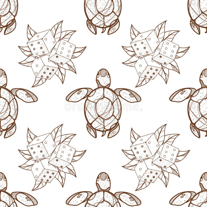 Seamless Pattern for Design Surface Sea Turtles Stock Illustration ...