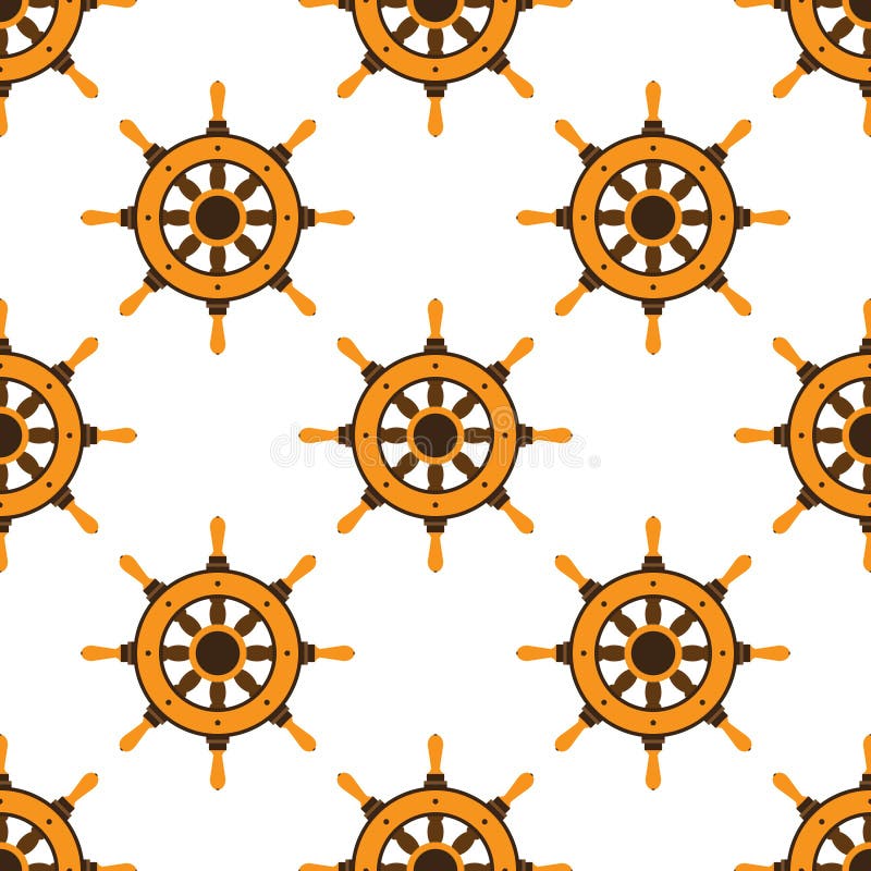 Seamless Pattern for Design Surface Ship Wheel Stock Illustration ...