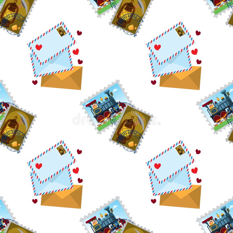 Seamless Pattern for Design Surface with a Pattern on the Theme of Mail ...