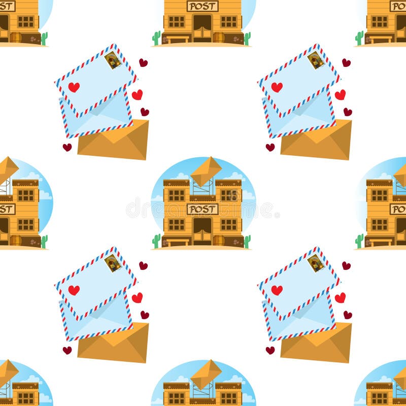 Seamless Pattern for Design Surface with a Pattern on the Theme of Mail ...