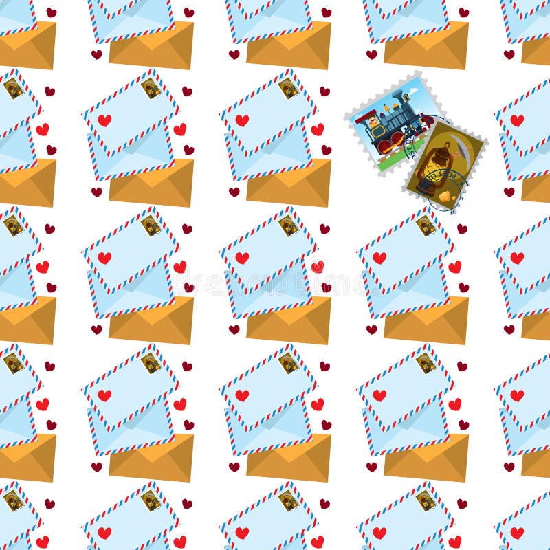 Seamless Pattern for Design Surface with a Pattern on the Theme of Mail ...