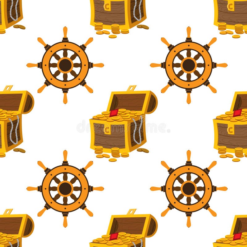 Seamless Pattern for Design Surface Treasure Chest Stock Photo - Image ...