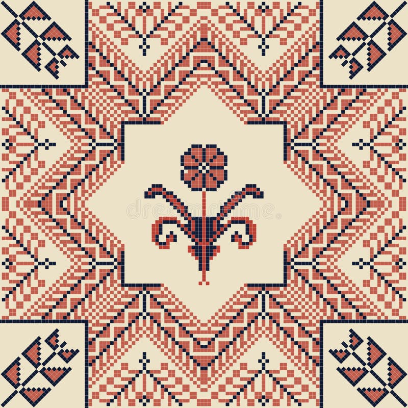 Palestinian Embroidery Pattern Stock Vector - Illustration of ...