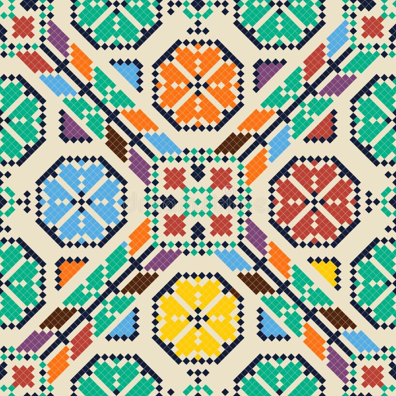 Palestinian Embroidery Pattern Stock Vector - Illustration of ...