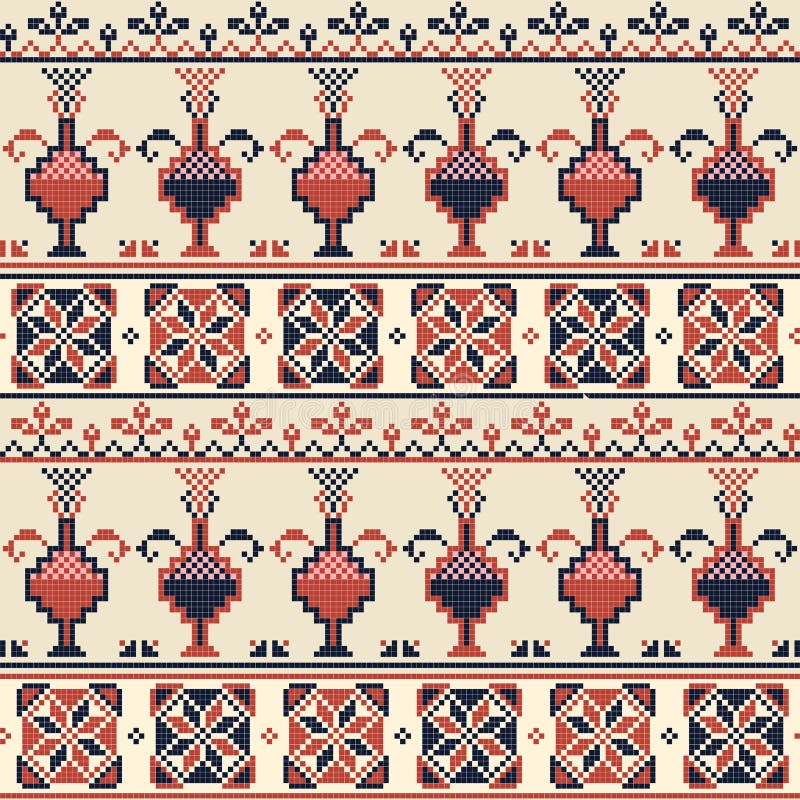 Palestinian Embroidery Pattern Stock Vector - Illustration of flower ...