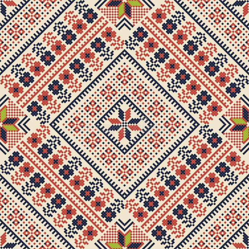 Palestinian Tatreez Pattern Stock Vector - Illustration of geometric ...