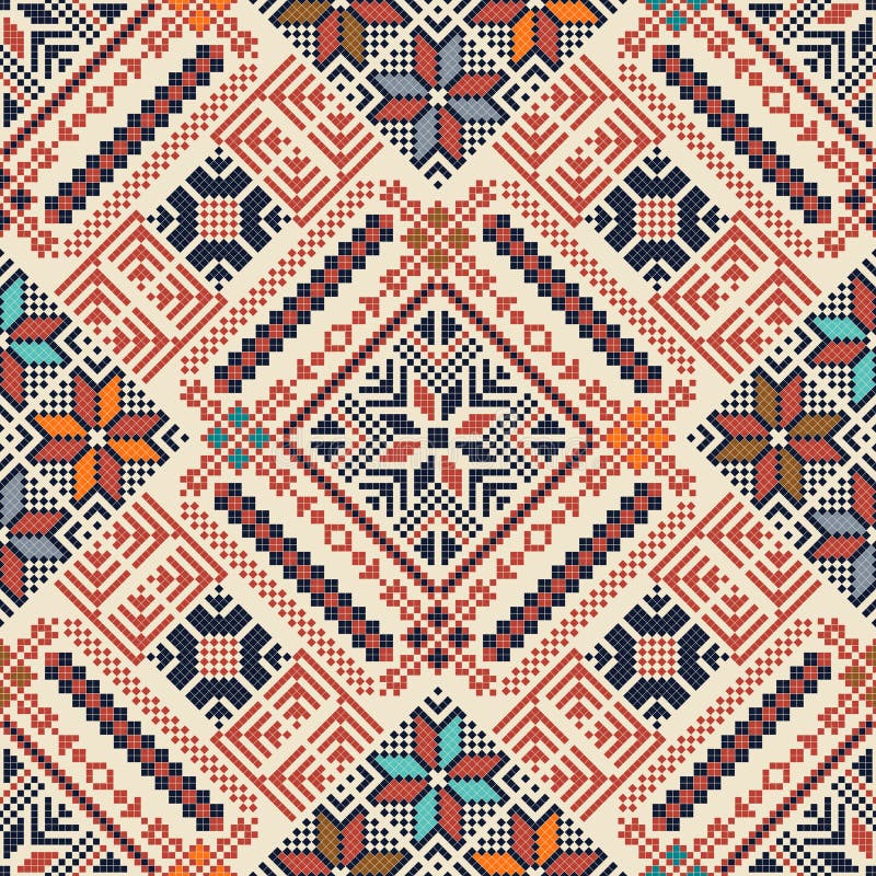 Palestinian Embroidery Pattern Stock Vector - Illustration of ...
