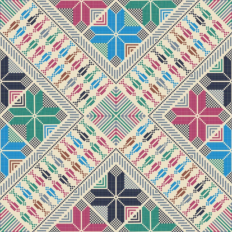 Palestinian Embroidery Pattern Stock Vector - Illustration of jordan ...