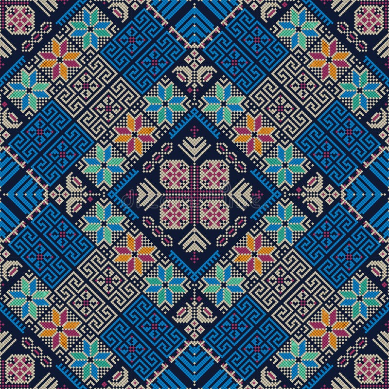 Palestinian Embroidery Pattern Stock Vector - Illustration of arab ...