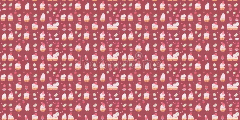 Seamless Pattern Desserts Pink Background Stock Photo - Image of ...