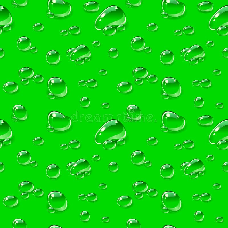 Seamless Pattern. Dew Drops on Green Background Stock Vector ...