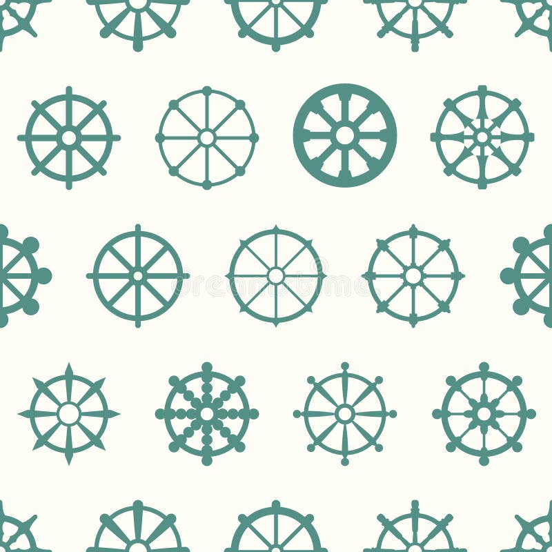 Seamless Pattern with Dharmachakra Stock Vector - Illustration of ...