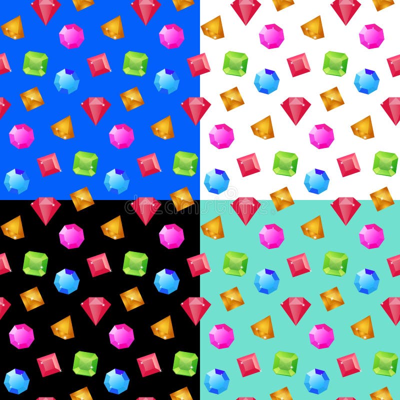 Seamless Pattern with Diamond Stock Vector - Illustration of stone ...