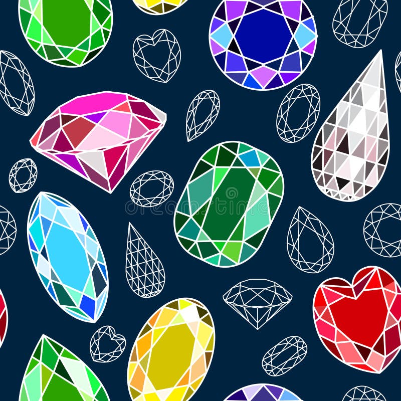 Seamless Pattern with Diamonds Stock Vector - Illustration of shine ...