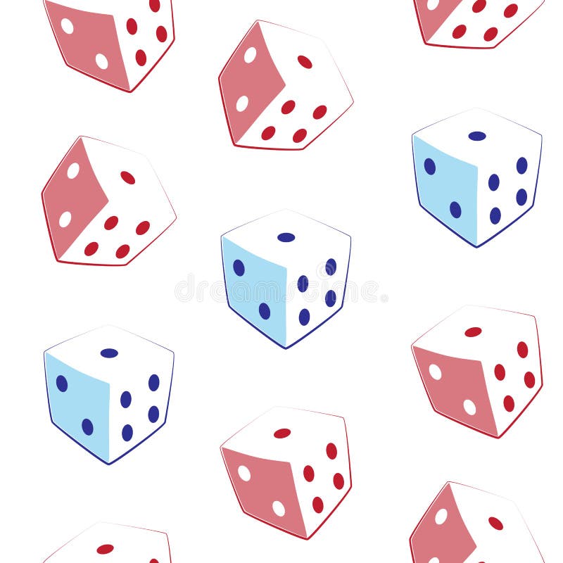Seamless pattern dice stock illustration. Illustration of blue - 44606144