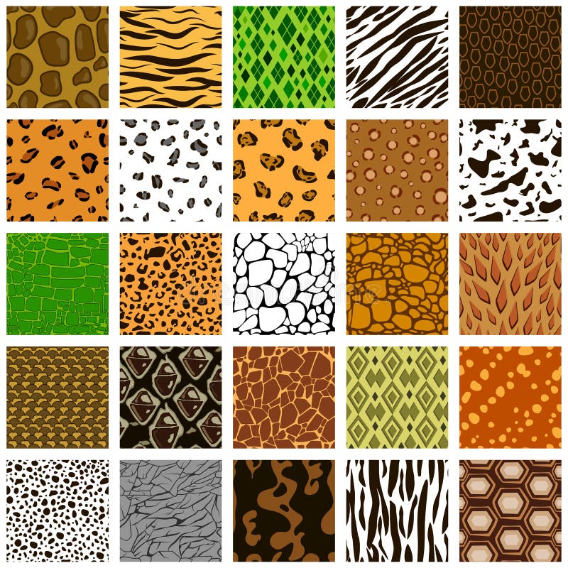 Seamless Pattern of Different Animal Skin Stock Vector - Illustration ...