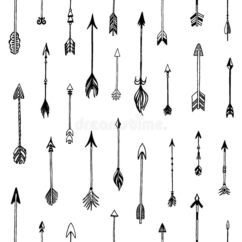 Seamless Pattern with Different Arrows Collection. Cute Repeated ...