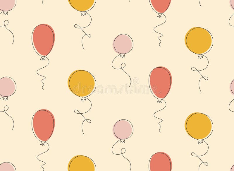 Seamless Pattern with Different Balloons. Stock Vector - Illustration ...