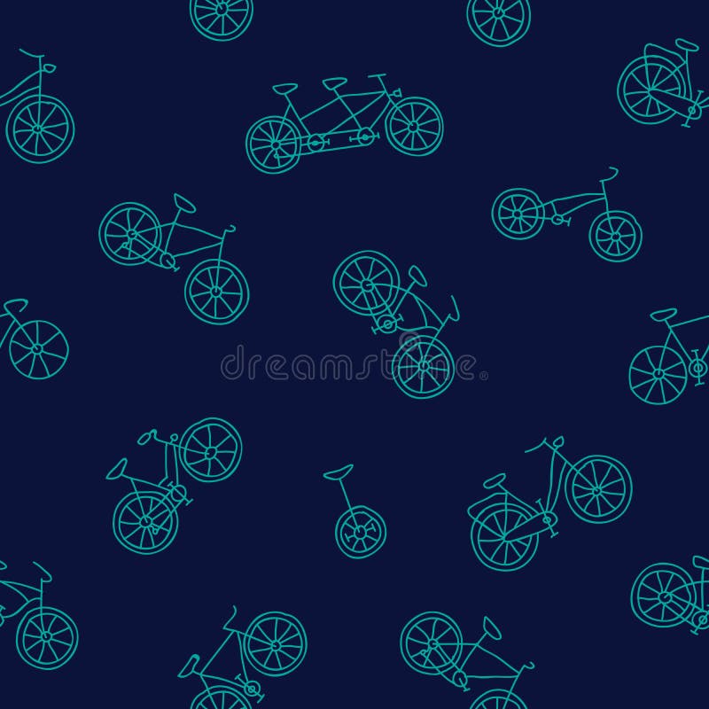 Seamless Pattern of the Different Bikes Stock Vector - Illustration of ...