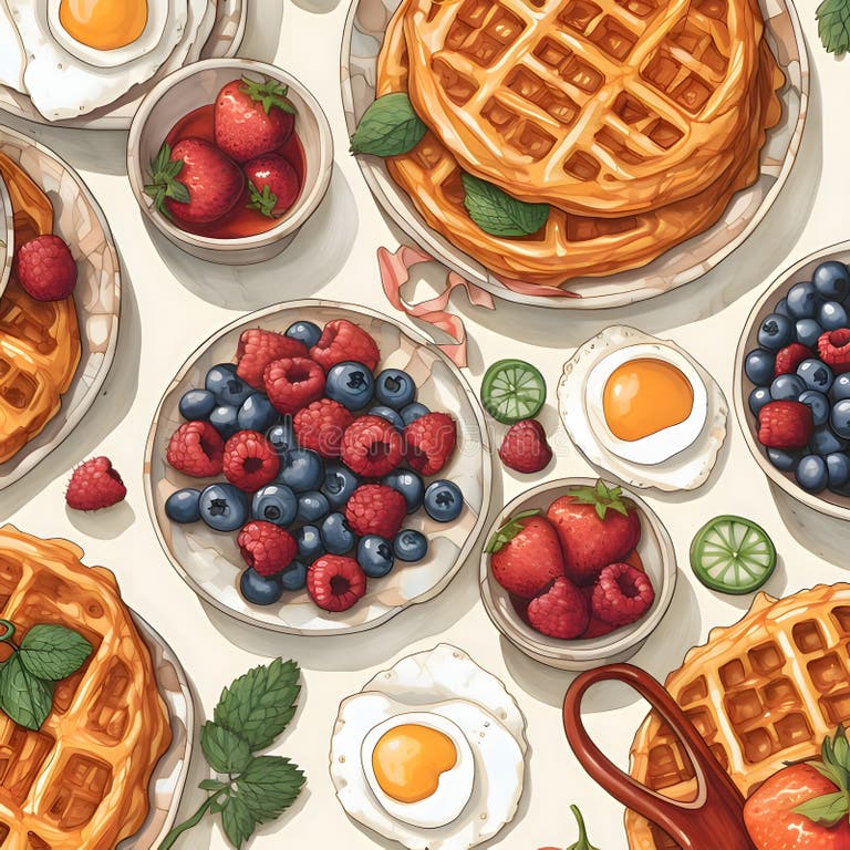 Breakfast Patterns Stock Illustrations – 2,741 Breakfast Patterns Stock ...