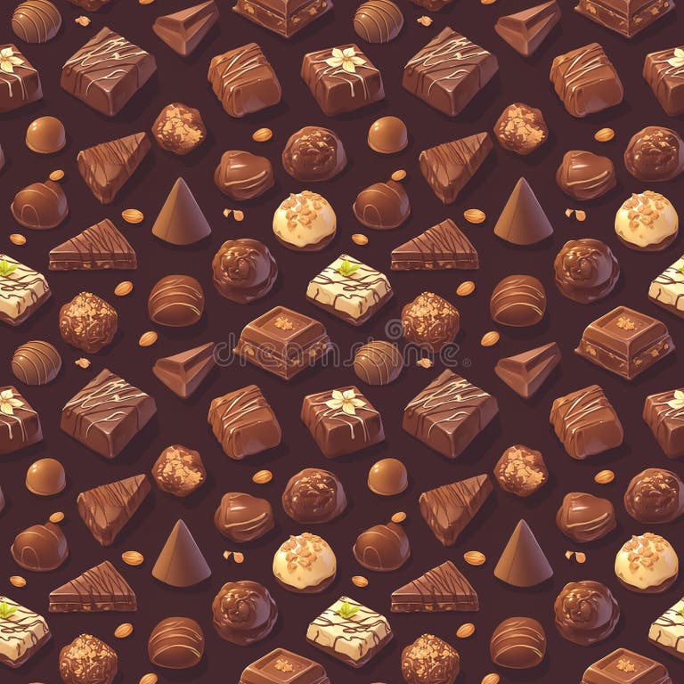 Chocolate candy pattern stock illustration. Illustration of white ...