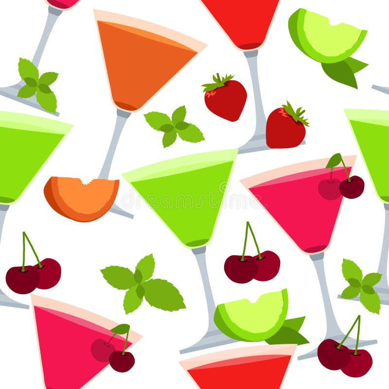 Cocktails seamless pattern stock vector. Illustration of white - 24272046