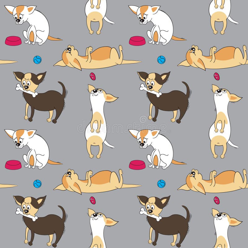Seamless Pattern with Different Dogs Stock Vector - Illustration of ...