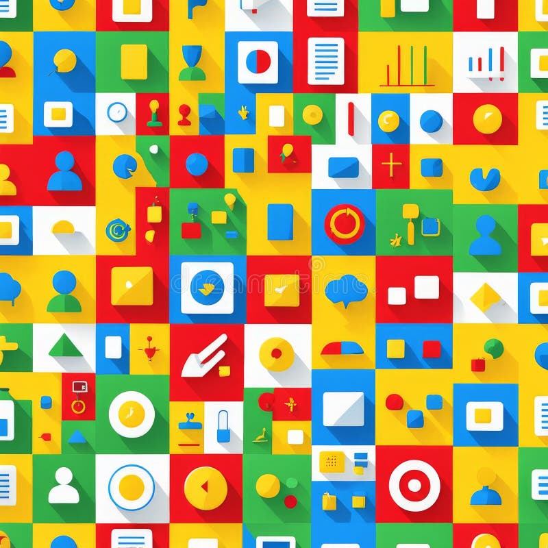 Seamless Pattern with Different Geometric Shapes Stock Illustration ...