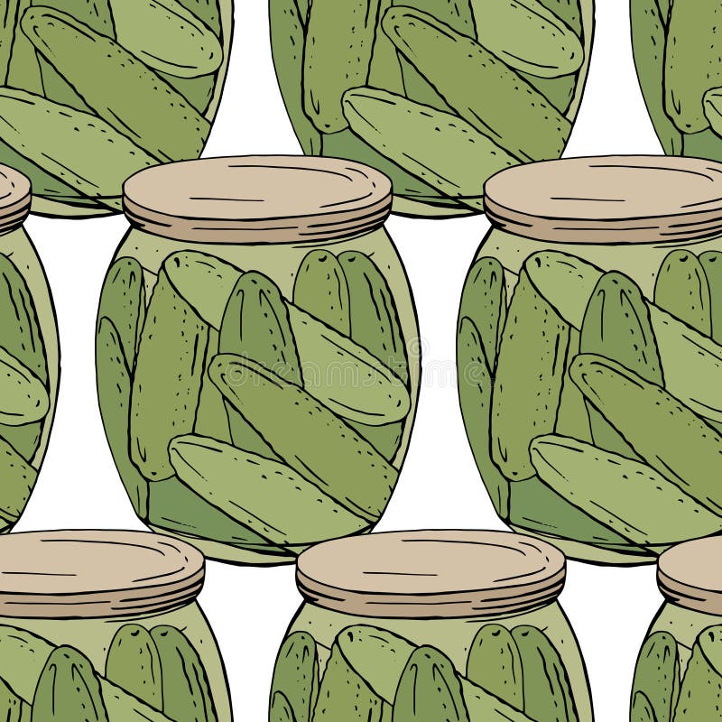 Set of Jars with Vegetables. Stock Vector - Illustration of olives ...