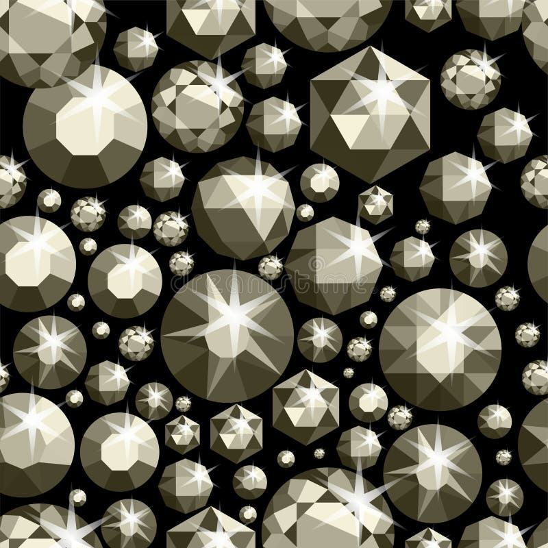 Seamless Pattern with Different Jewels. Stock Vector - Illustration of ...
