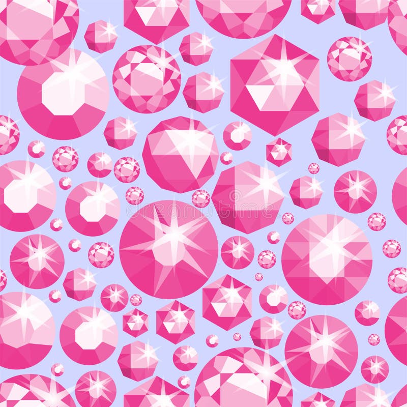 Seamless Pattern with Different Jewels. Seamless Gemstones Background ...