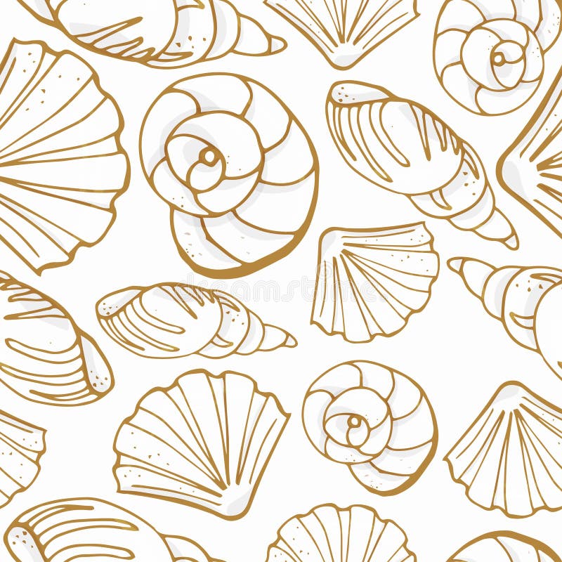 Sea Shells Silhouettes Stock Illustrations – 280 Sea Shells Silhouettes ...