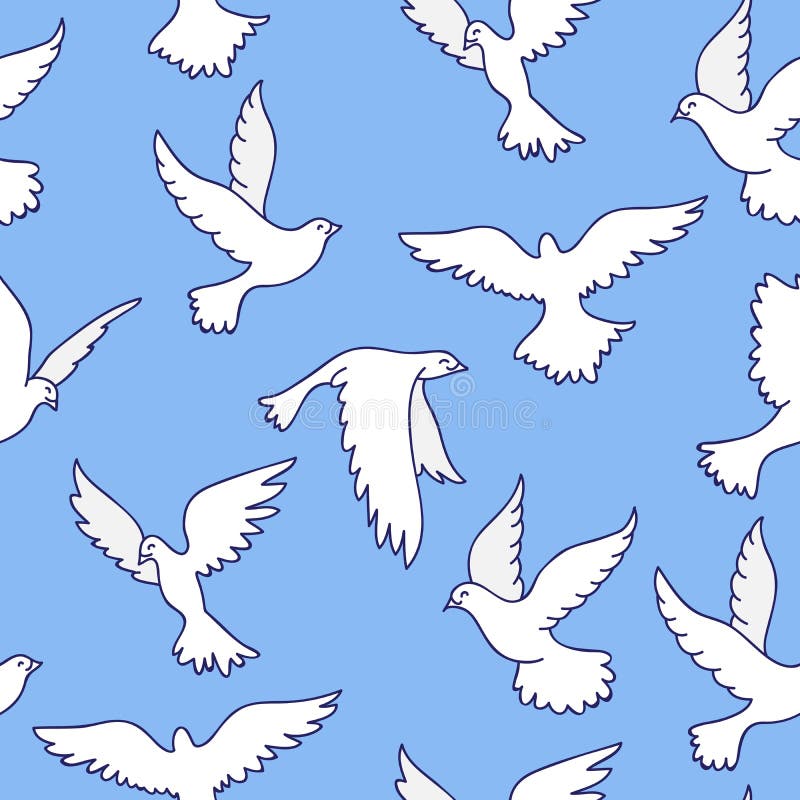 Seamless Pattern of Different Pigeons Stock Vector - Illustration of ...