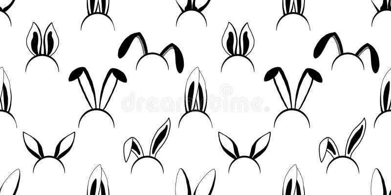 Seamless Pattern with Different Rabbit Ears. Easter Pattern Stock ...