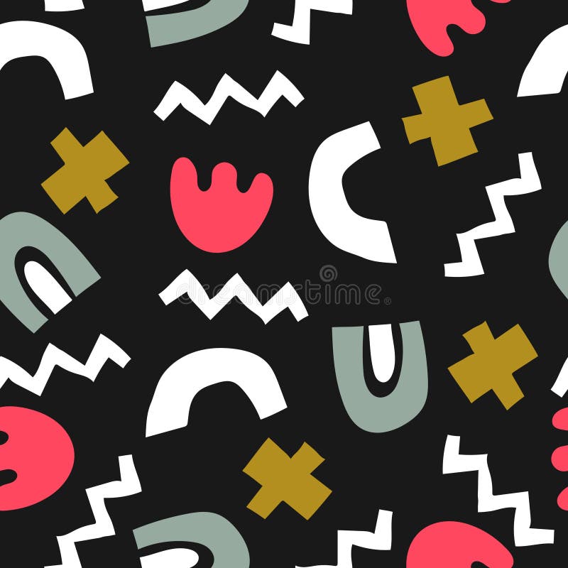 Seamless Pattern with Different Shapes on a Neutral Background ...