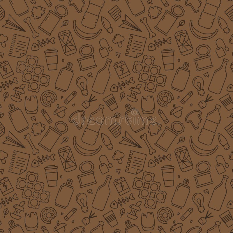 Seamless Pattern with Different Types of Waste Stock Vector ...