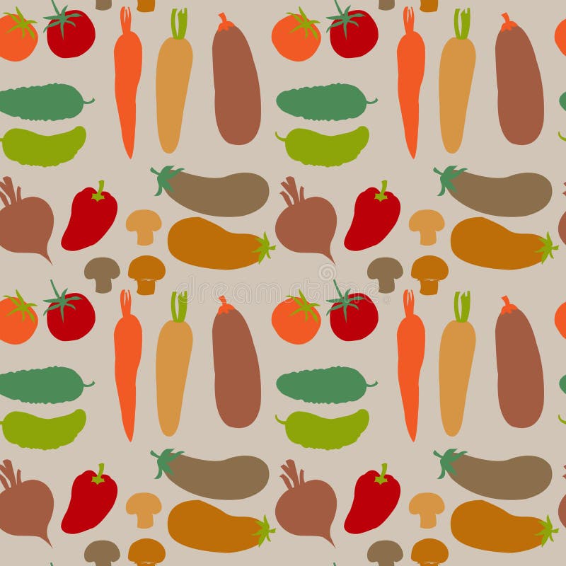 Seamless Pattern with Different Vegetables Stock Vector - Illustration ...