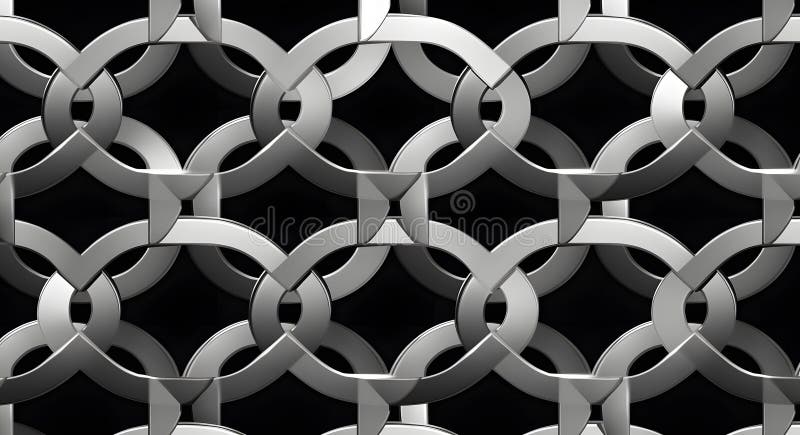 Abstract Metallic Chainmail Seamless Pattern Stock Illustration ...